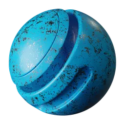Blue painted damaged metal | FREE metal materials | BlenderKit