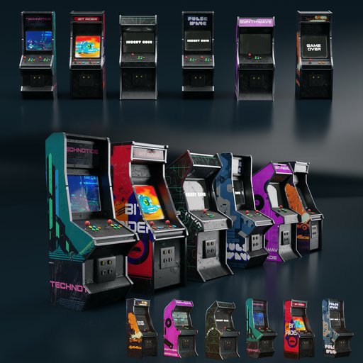 Arcade machine kit | FREE Game Consoles models | BlenderKit
