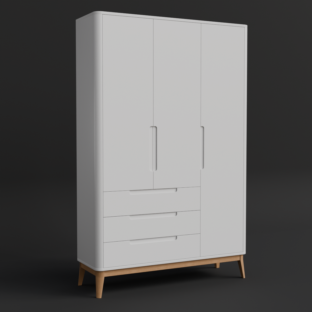 Roupeiro Boom 3 Portas Reller | FREE Wardrobes models | BlenderKit