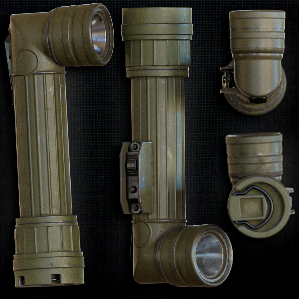 Military Angle Flashlight | Military models | BlenderKit