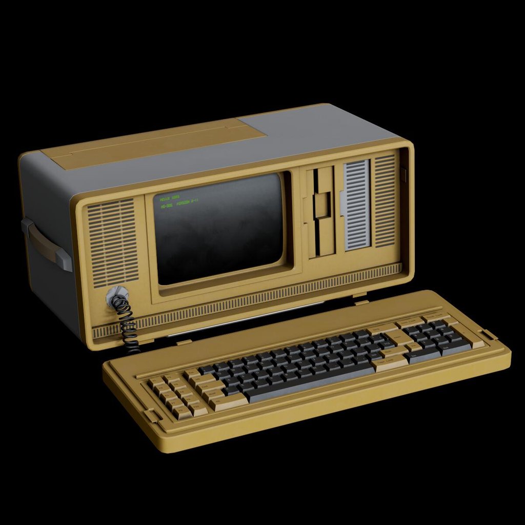 Old computer 02 | FREE Desktops models | BlenderKit