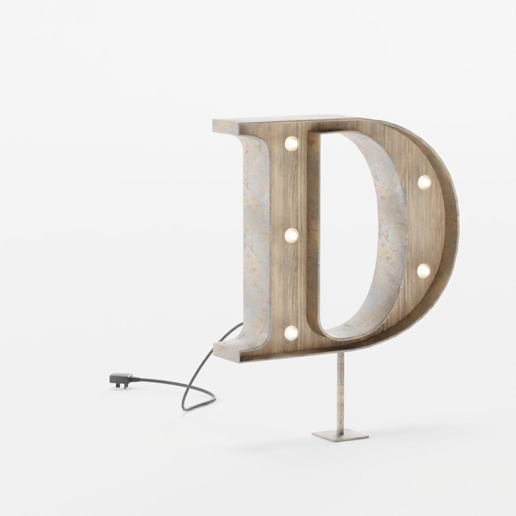 Vintage Marquee Carnival Light D | 3D Floor Lamp models | BlenderKit