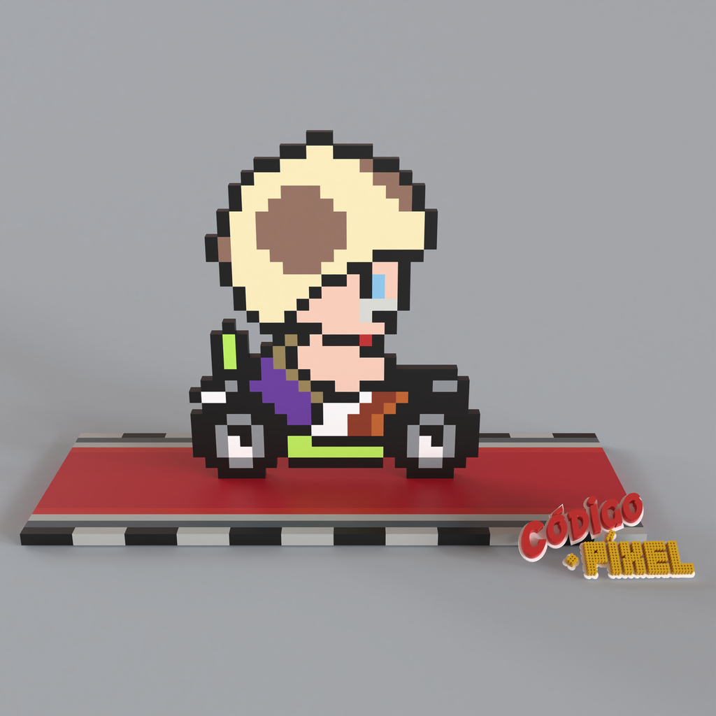 SMK042 - Super Pixel Kart Toadsworth | FREE 3D Character models ...