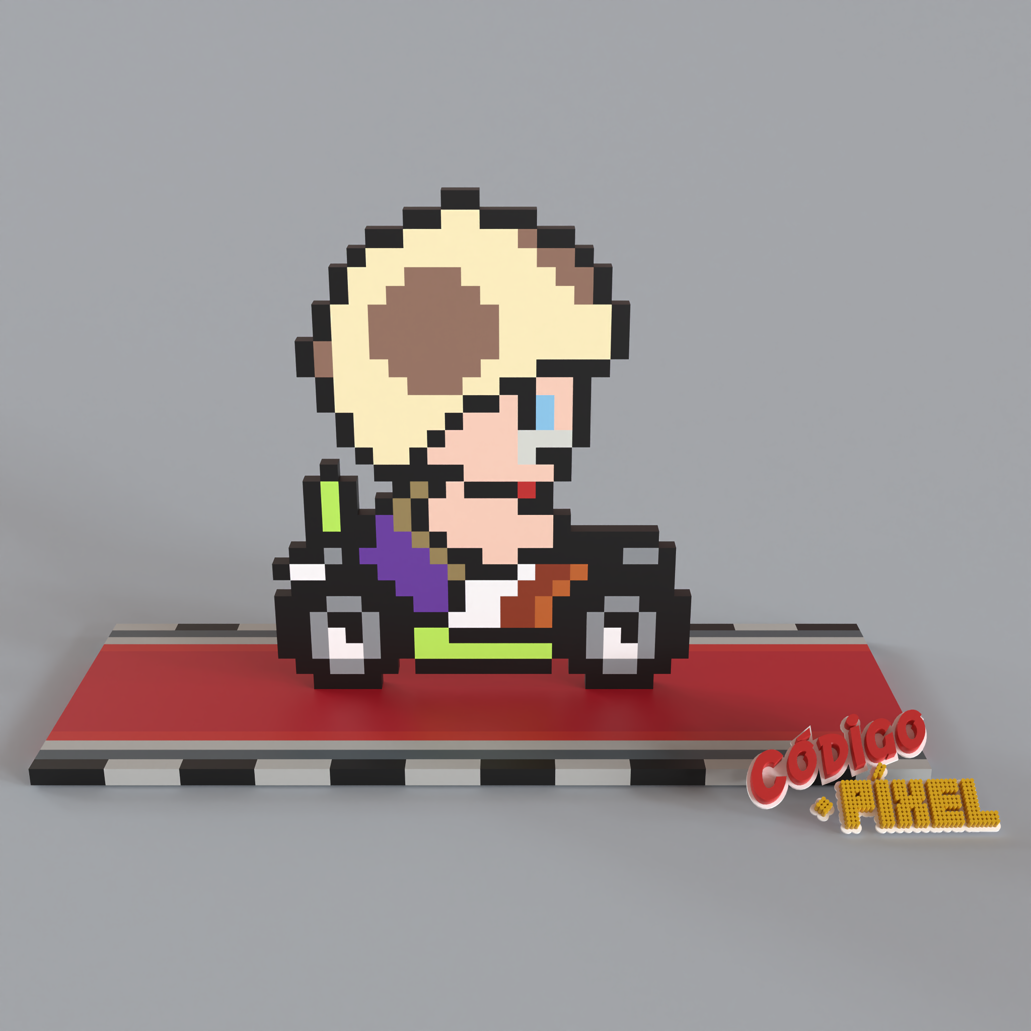 SMK042 - Super Pixel Kart Toadsworth | FREE 3D Character models ...