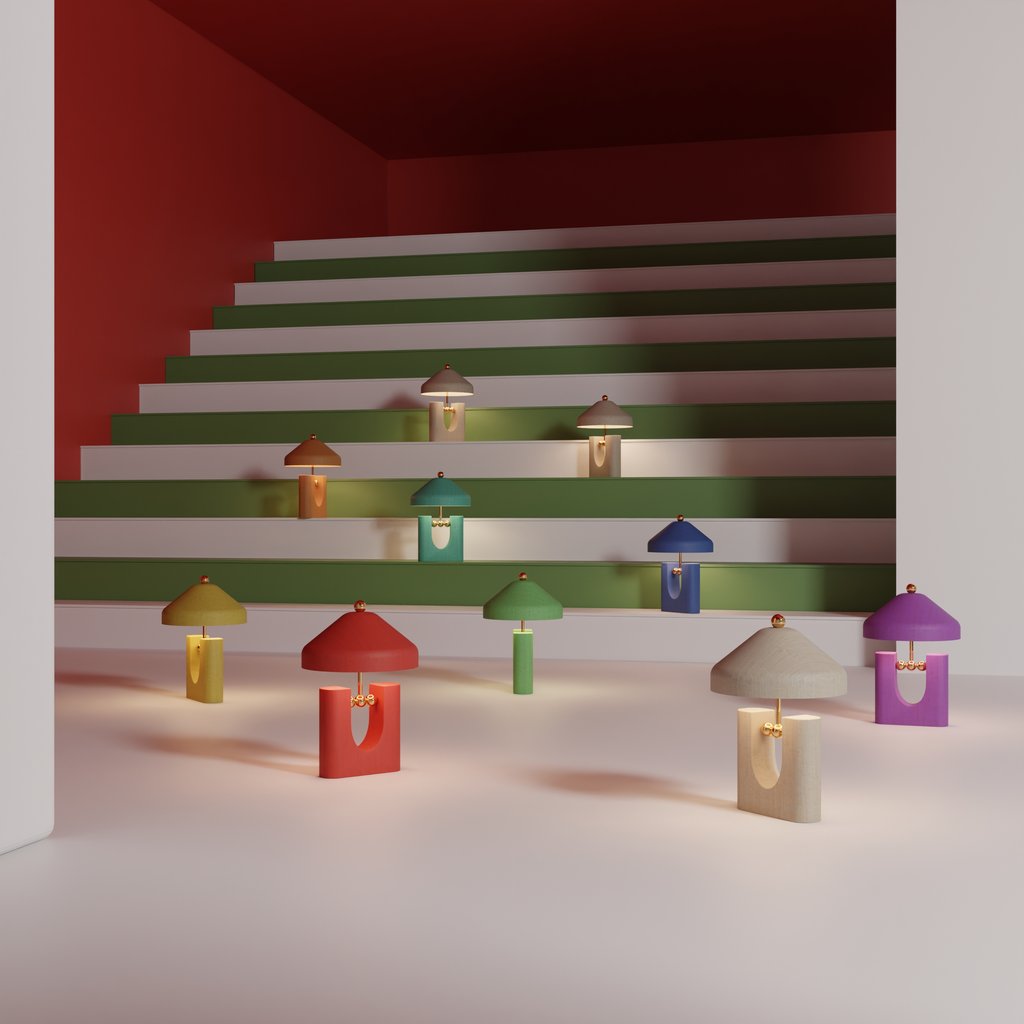 Colorful Sculptural Table Lamps | Product Visualization scenes | BlenderKit