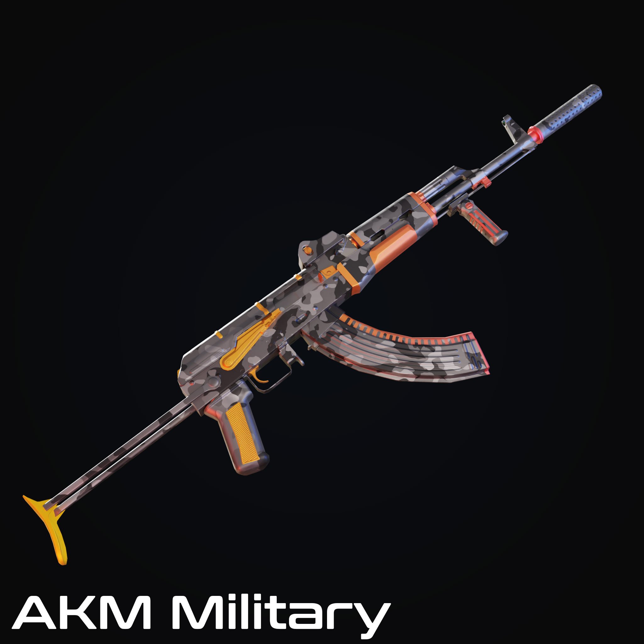 AKM military skin | 3D Modern models | BlenderKit