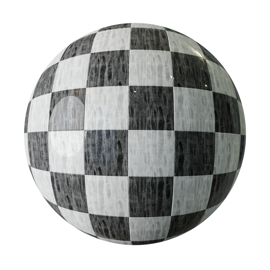 Pbr material of Black and white checker tiles | FREE tiles materials ...