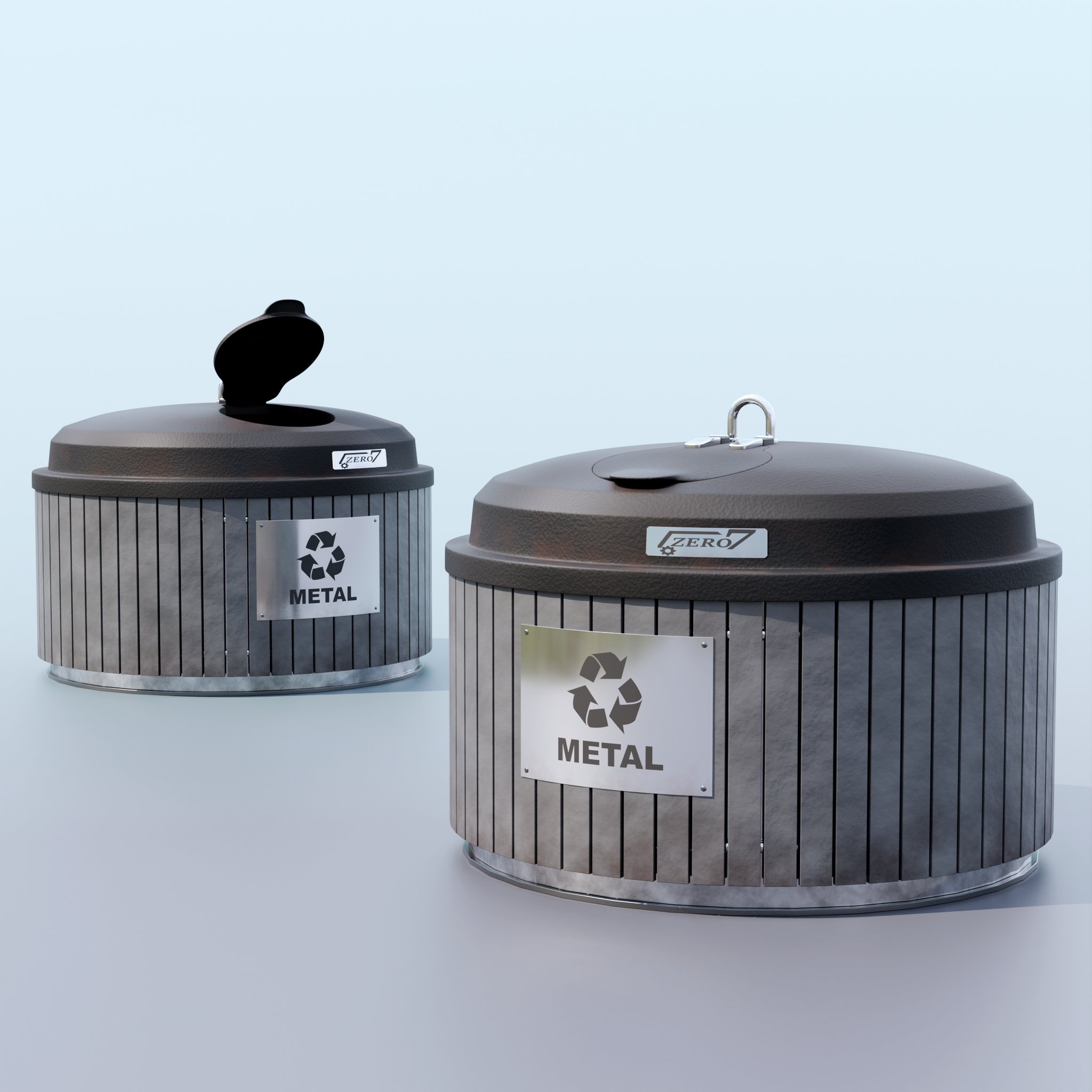 Metal Garbage Bin | Containers models | BlenderKit