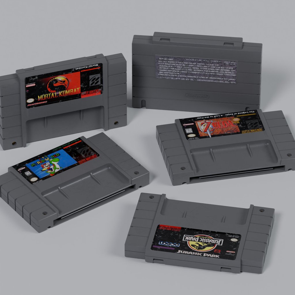Super Nintendo Games | Game Consoles models | BlenderKit