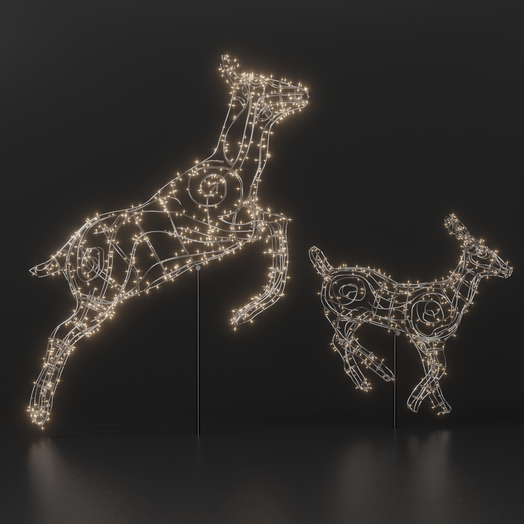 Luminous Reindeer Duo | Holiday Decorations models | BlenderKit