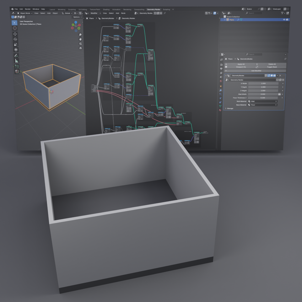 Simple Room Generator | FREE Edit / Object mode Node Groups | BlenderKit