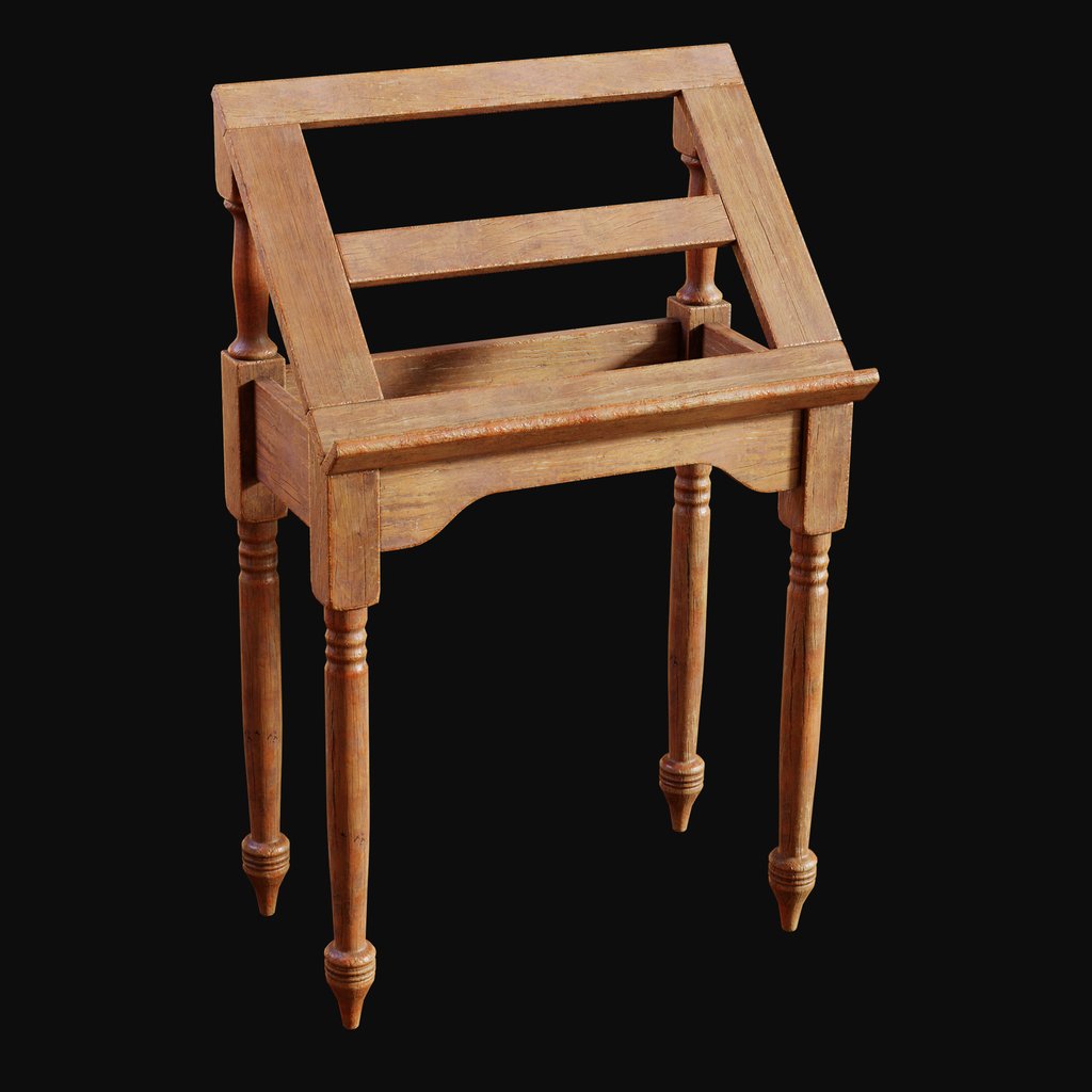 1800s Wooden Book Stand | Office Furniture models | BlenderKit