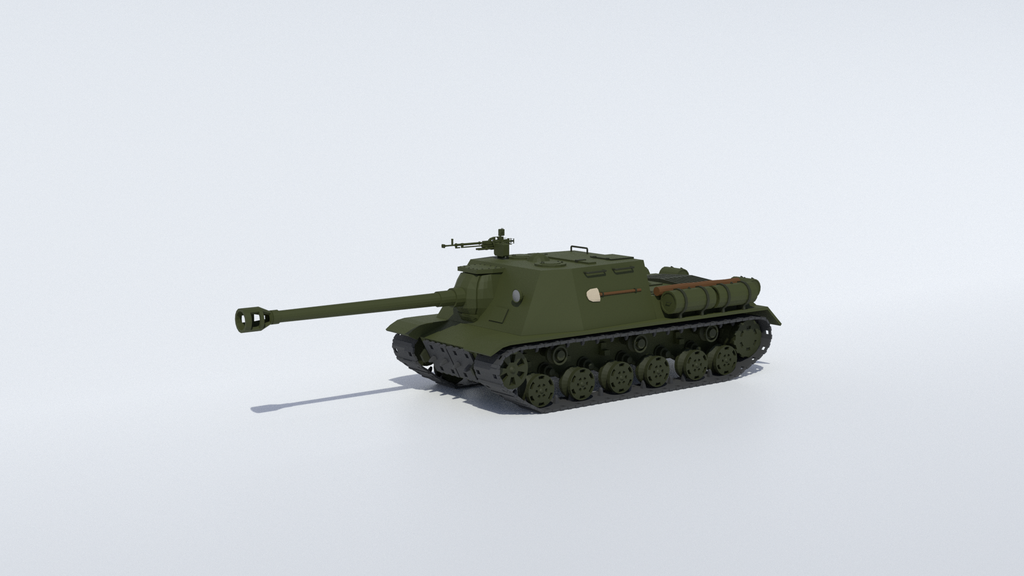 Low Poly ISU 122S Tank | Military Vehicles models | BlenderKit