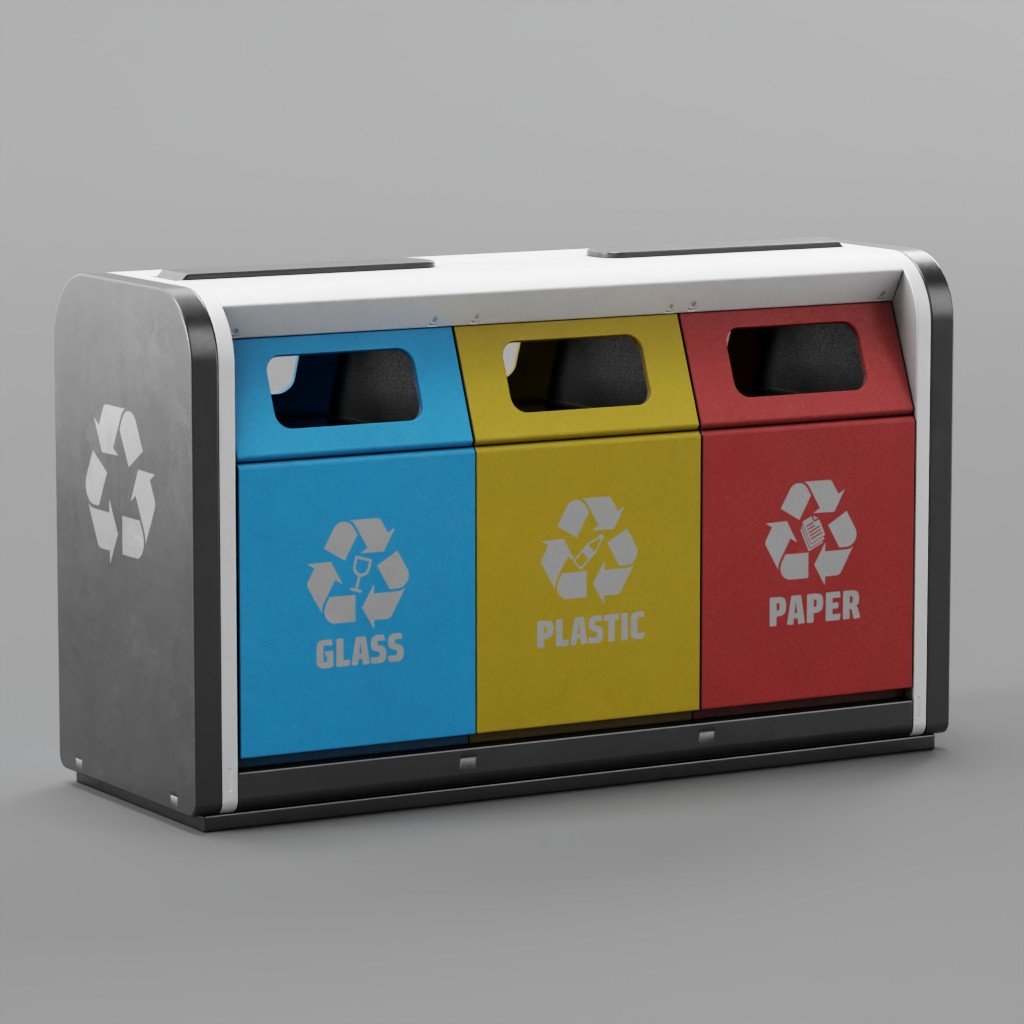 Modern Garbage Bin | Urban Environment models | BlenderKit