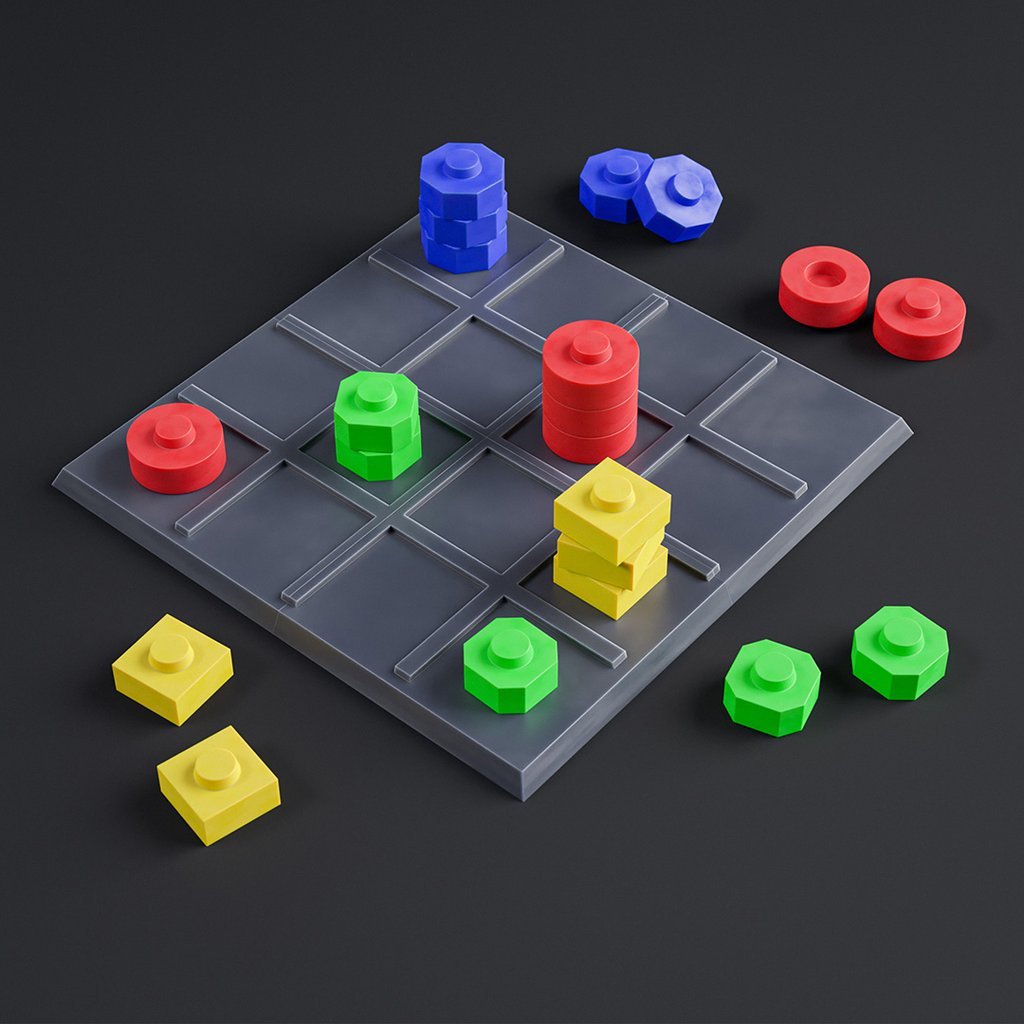 Three-dimensional tic tac toe | Games printables | BlenderKit