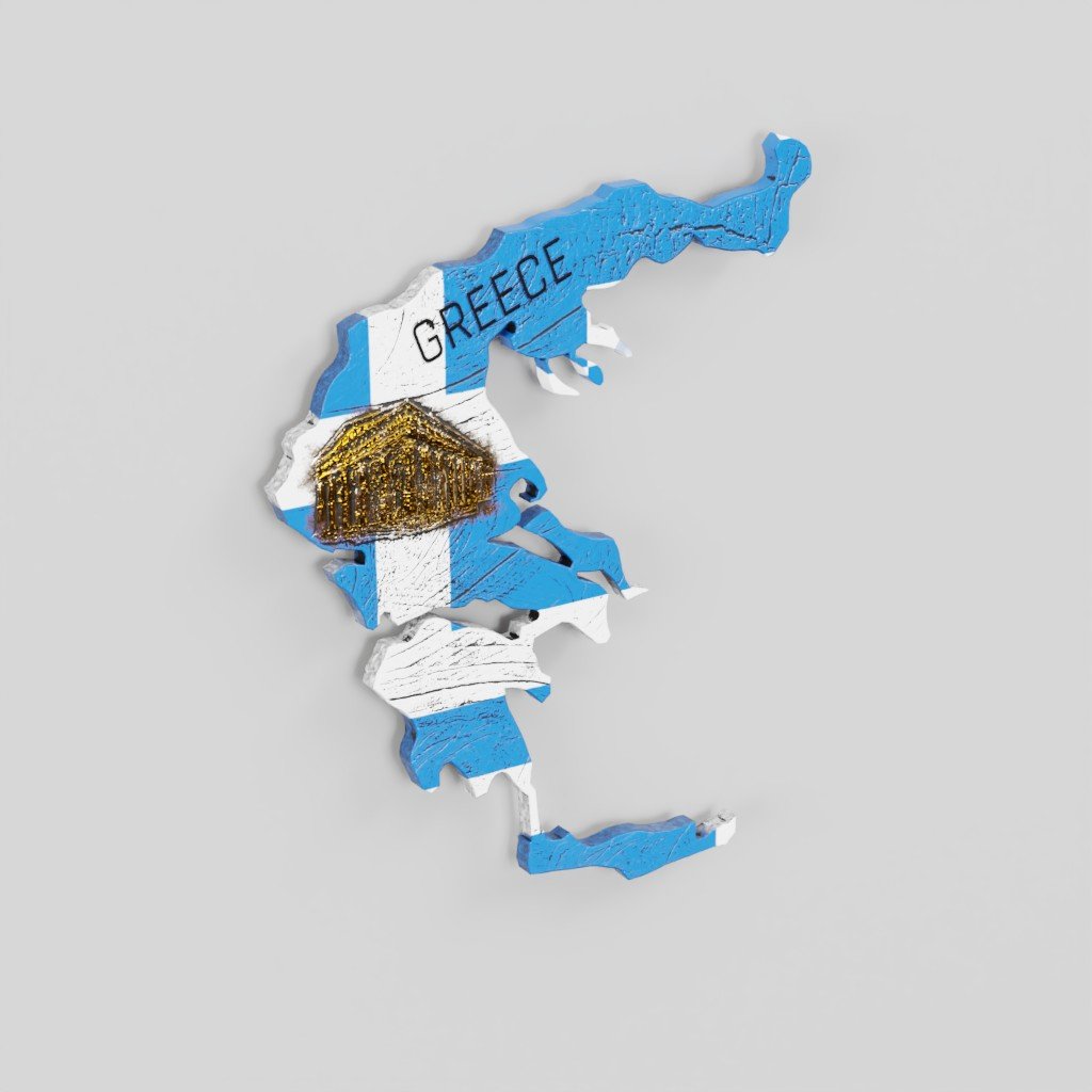 Refrigerator magnet Greece | Miscellaneous models | BlenderKit