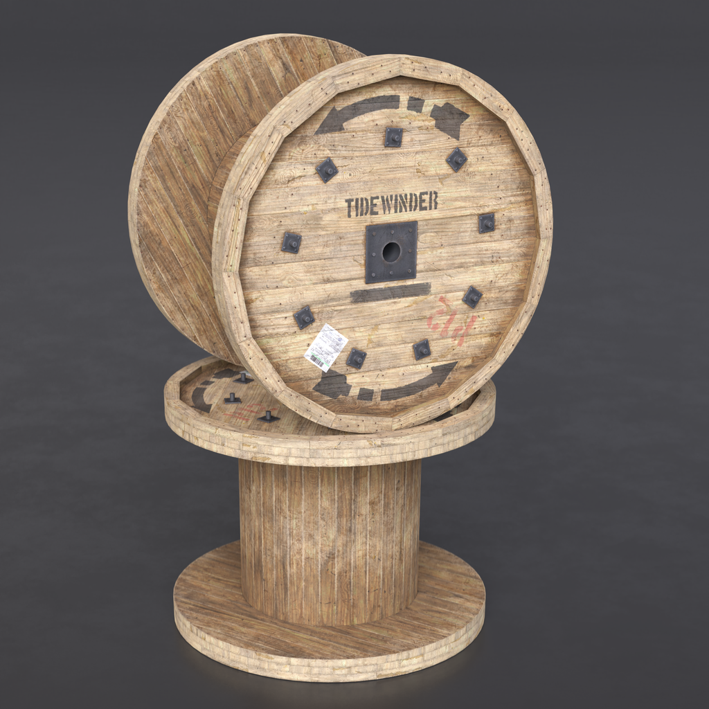 Wooden cable reel | Industrial parts models | BlenderKit