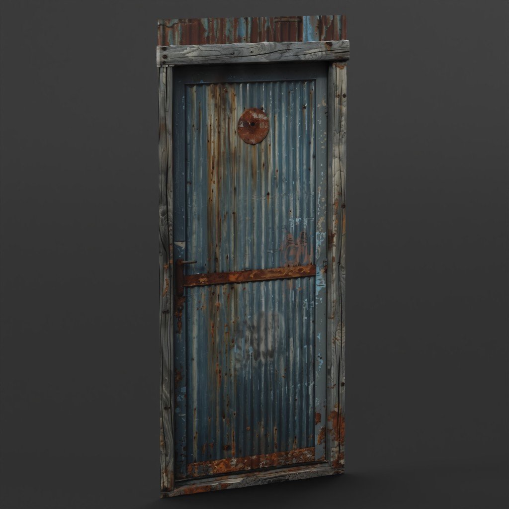 Old shack door | Doors models | BlenderKit
