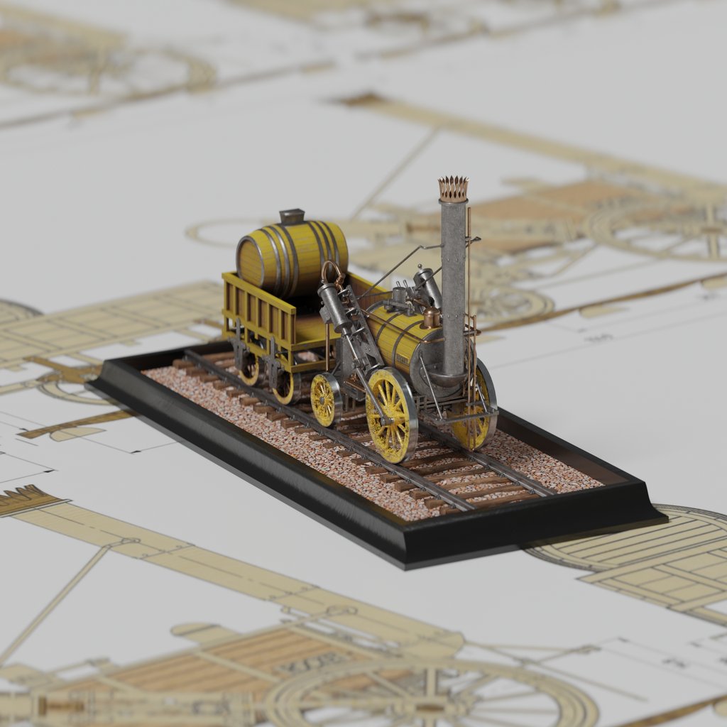 The steam locomotive ROCKET | FREE Miscellaneous models | BlenderKit