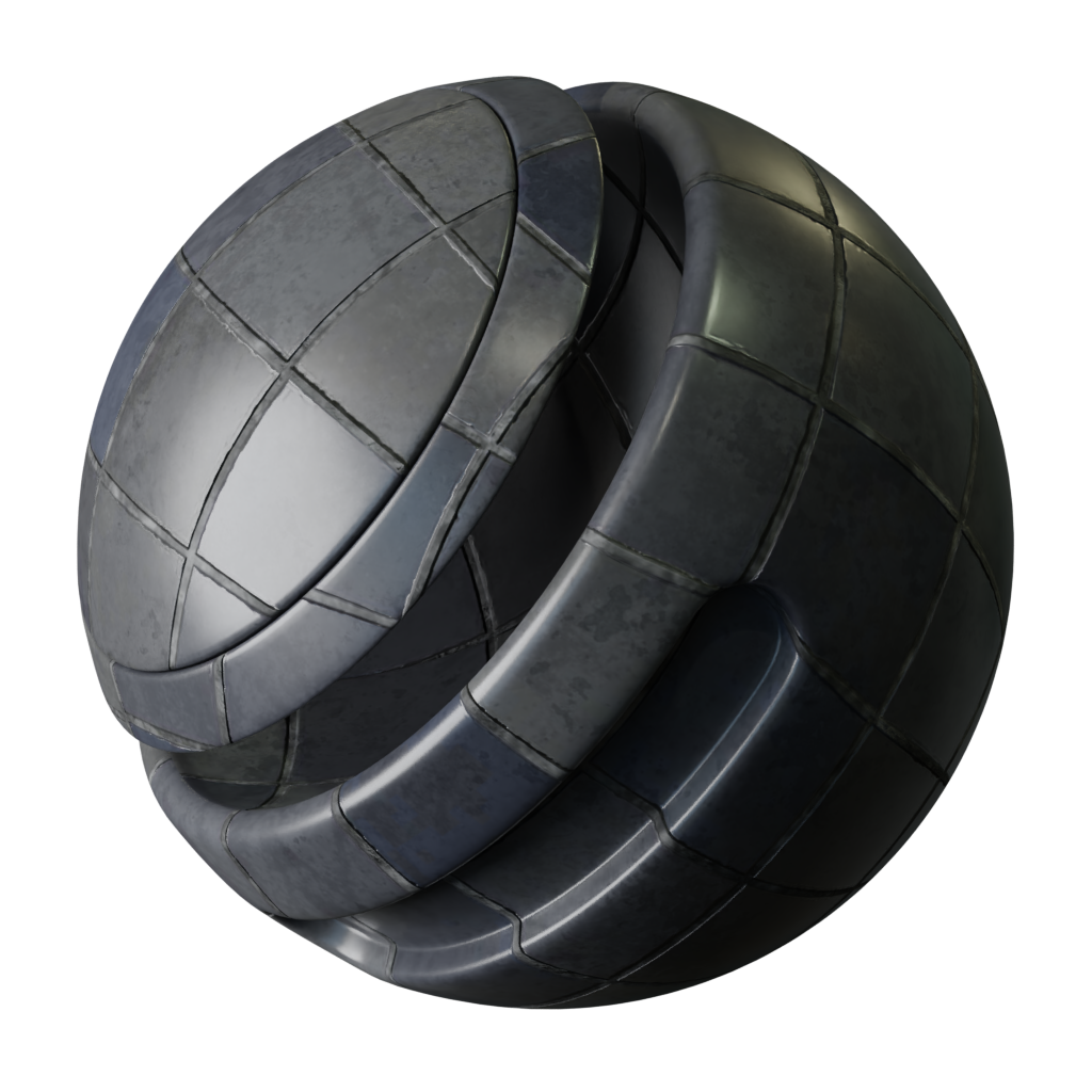 Shiney Square black Tiles | FREE tiles materials | BlenderKit