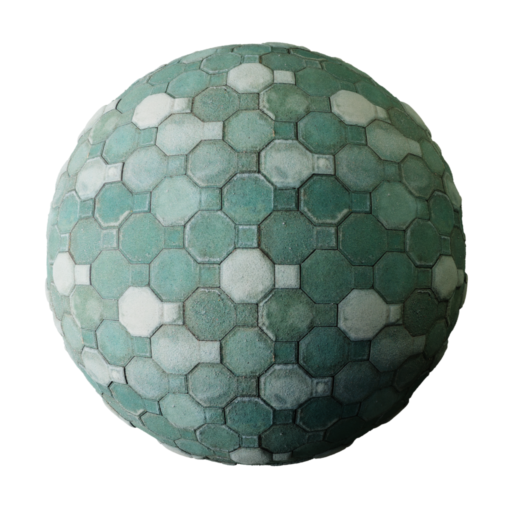 Heptagon Shaped Paving Block | FREE bricks materials | BlenderKit