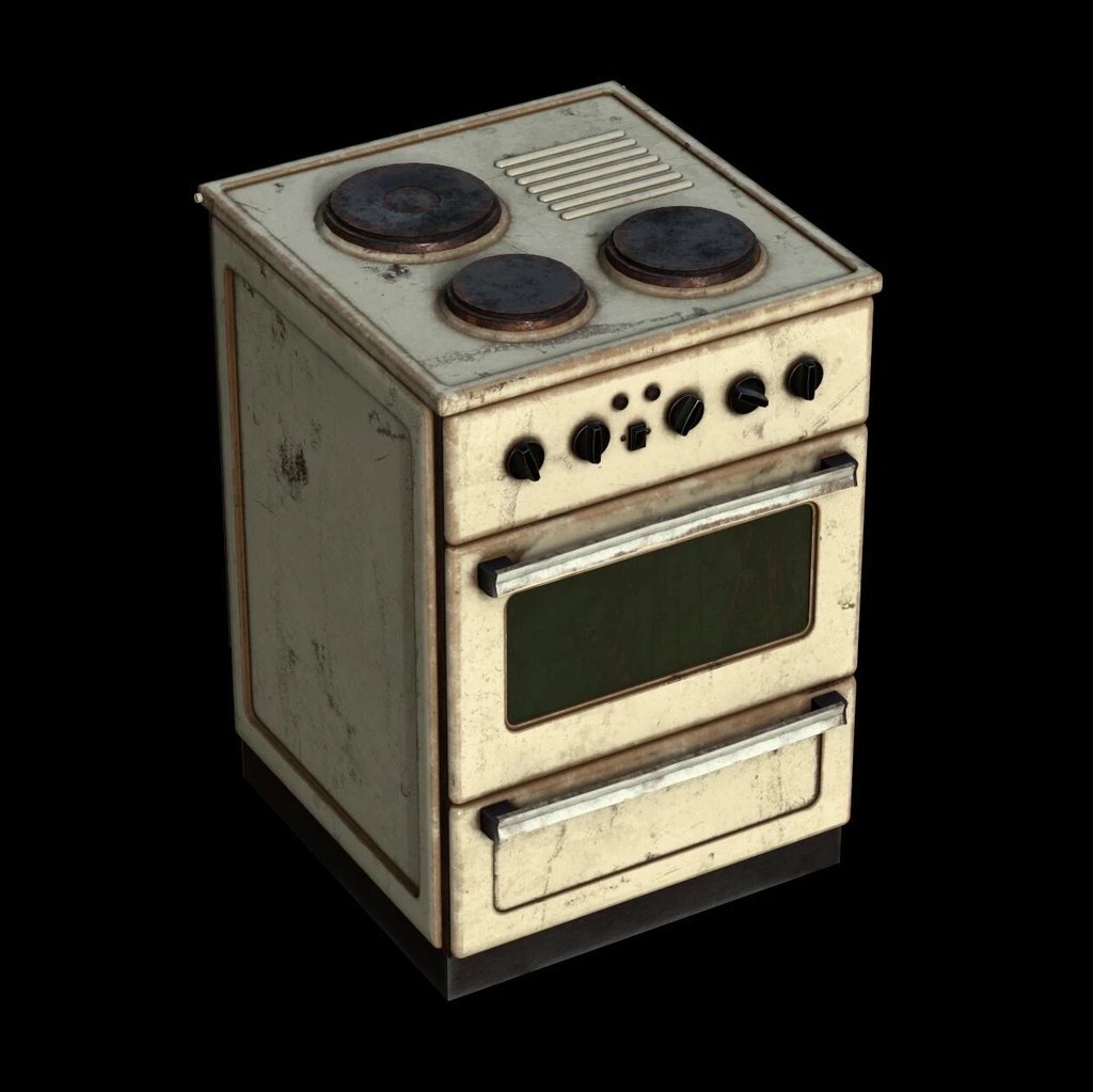 Old rusty stove | FREE Kitchen Appliances models | BlenderKit