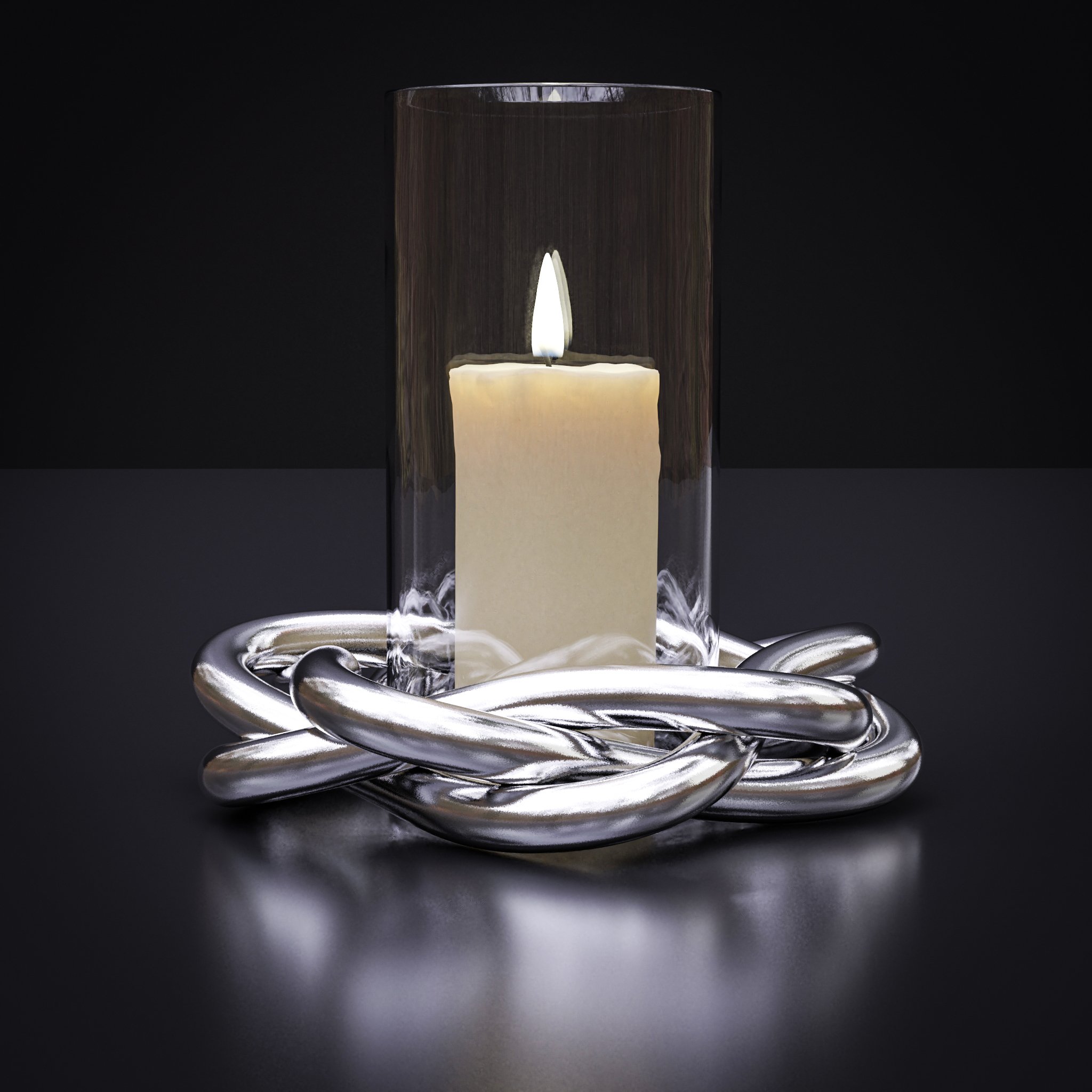 Candle with metal decoration element | Miscellaneous models | BlenderKit