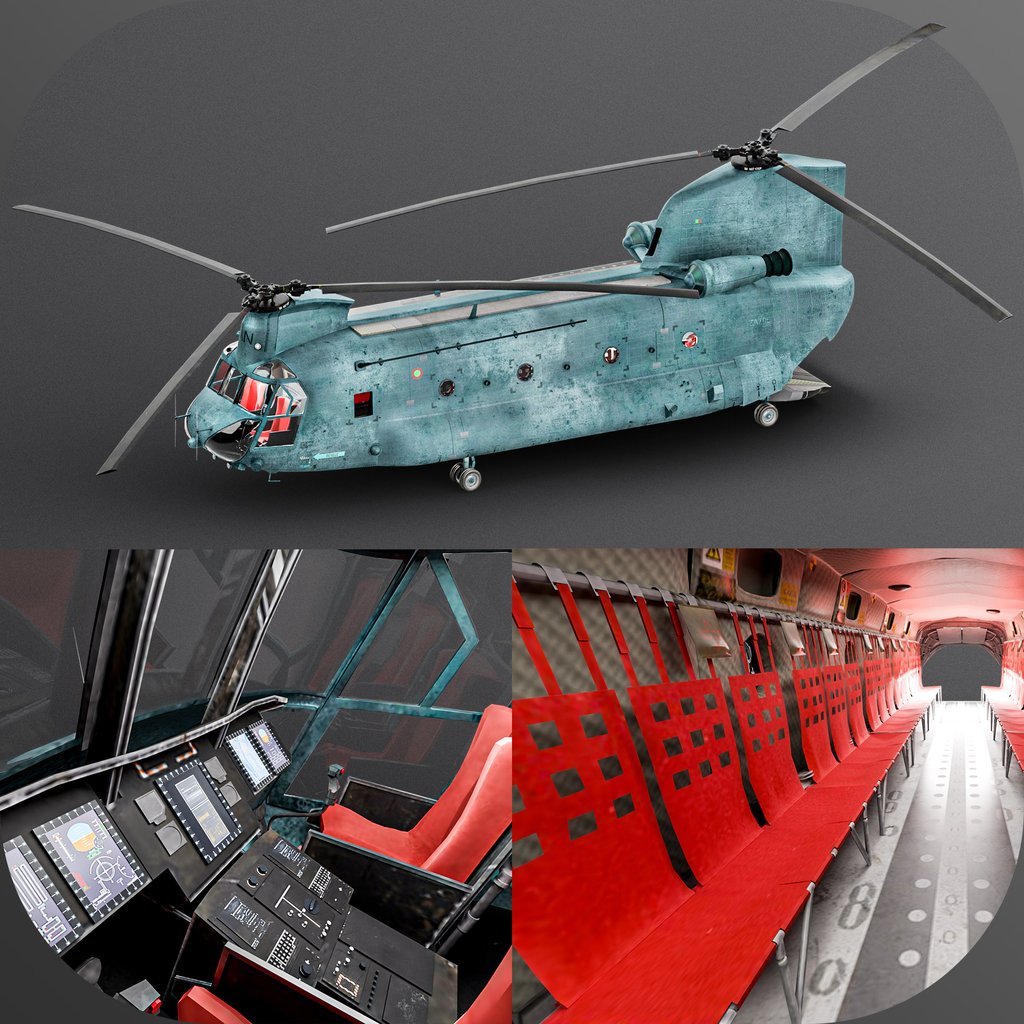 Chinook CH-47 Military Helicopter | Helicopters models | BlenderKit
