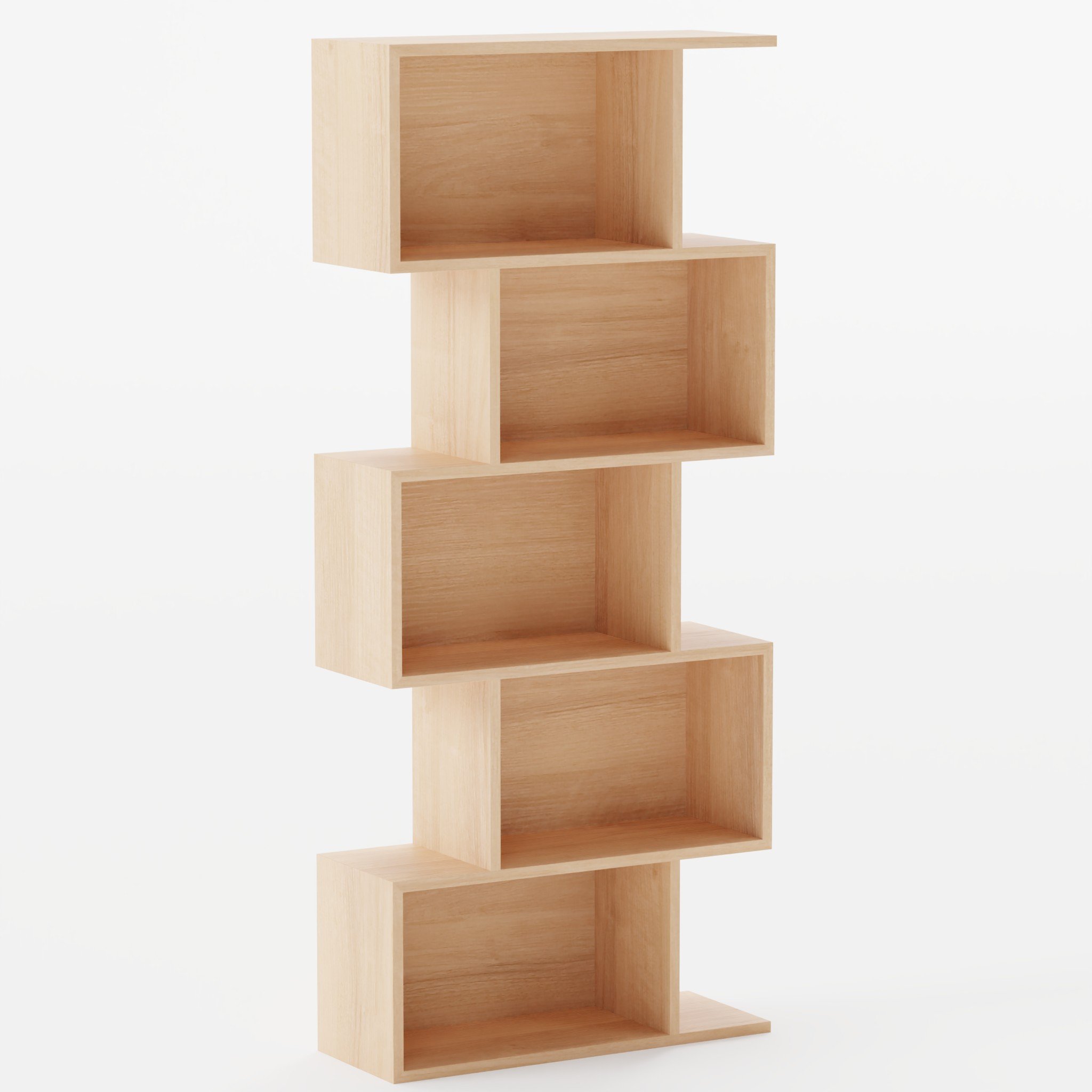 Asymmetric bookshelf | FREE Bookcases models | BlenderKit