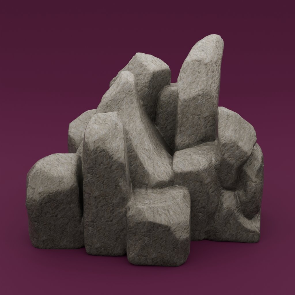 Stylized rock cluster | Environment Elements models | BlenderKit