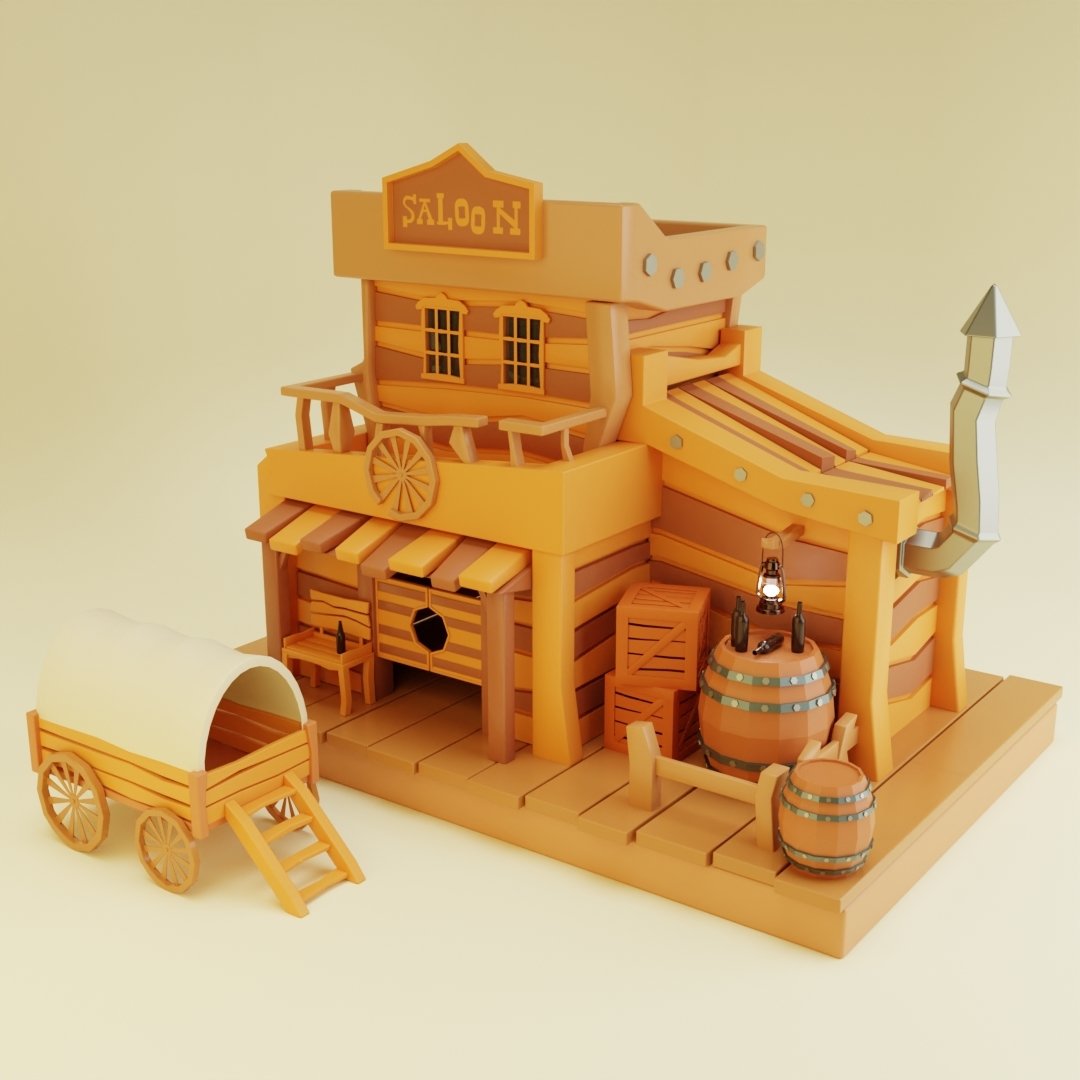 Saloon | Buildings models | BlenderKit