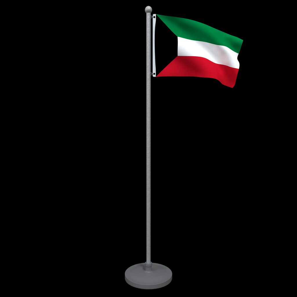 Animated Flag of Kuwait | Exterior Elements models | BlenderKit