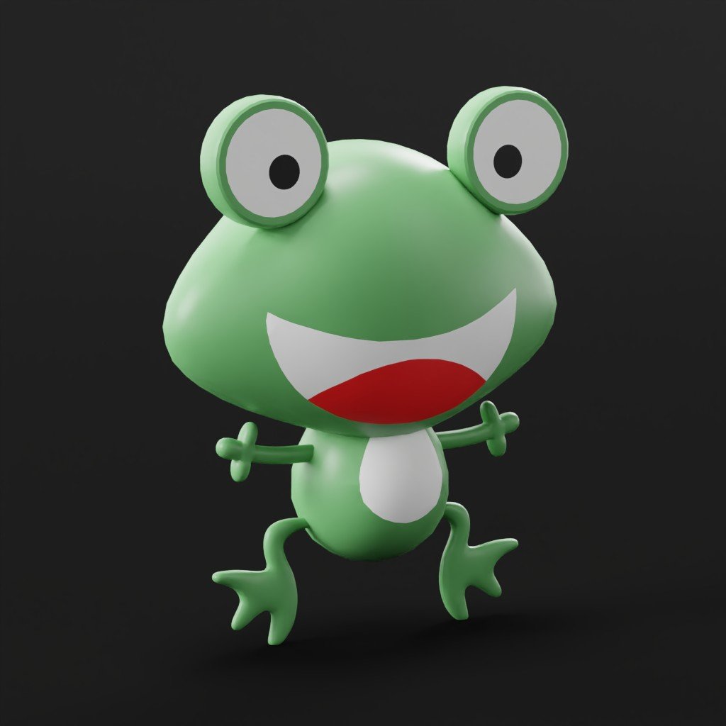 Cartoon Frog lowpoly | Reptiles models | BlenderKit