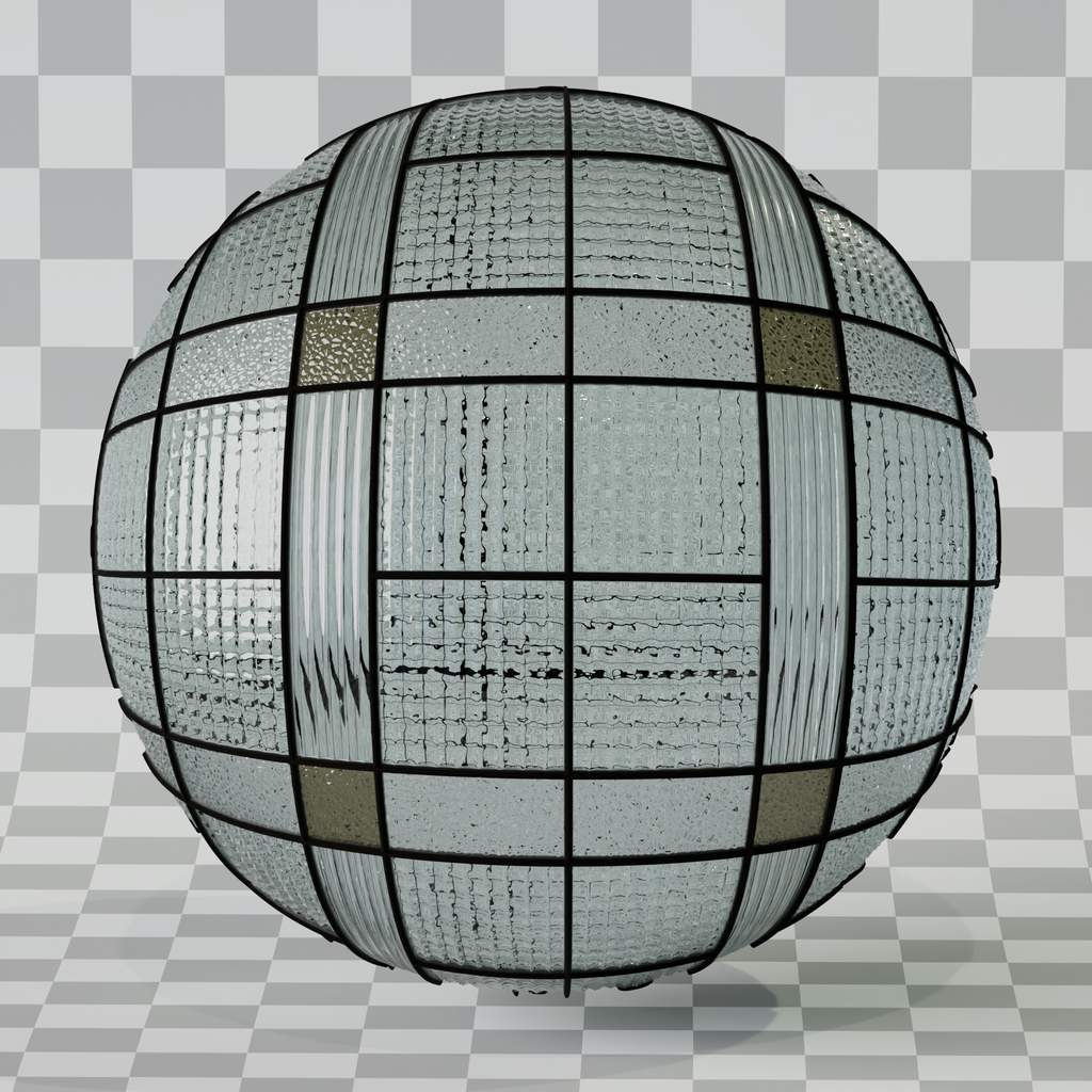 Grid Glass Panel Brown | FREE glass materials | BlenderKit