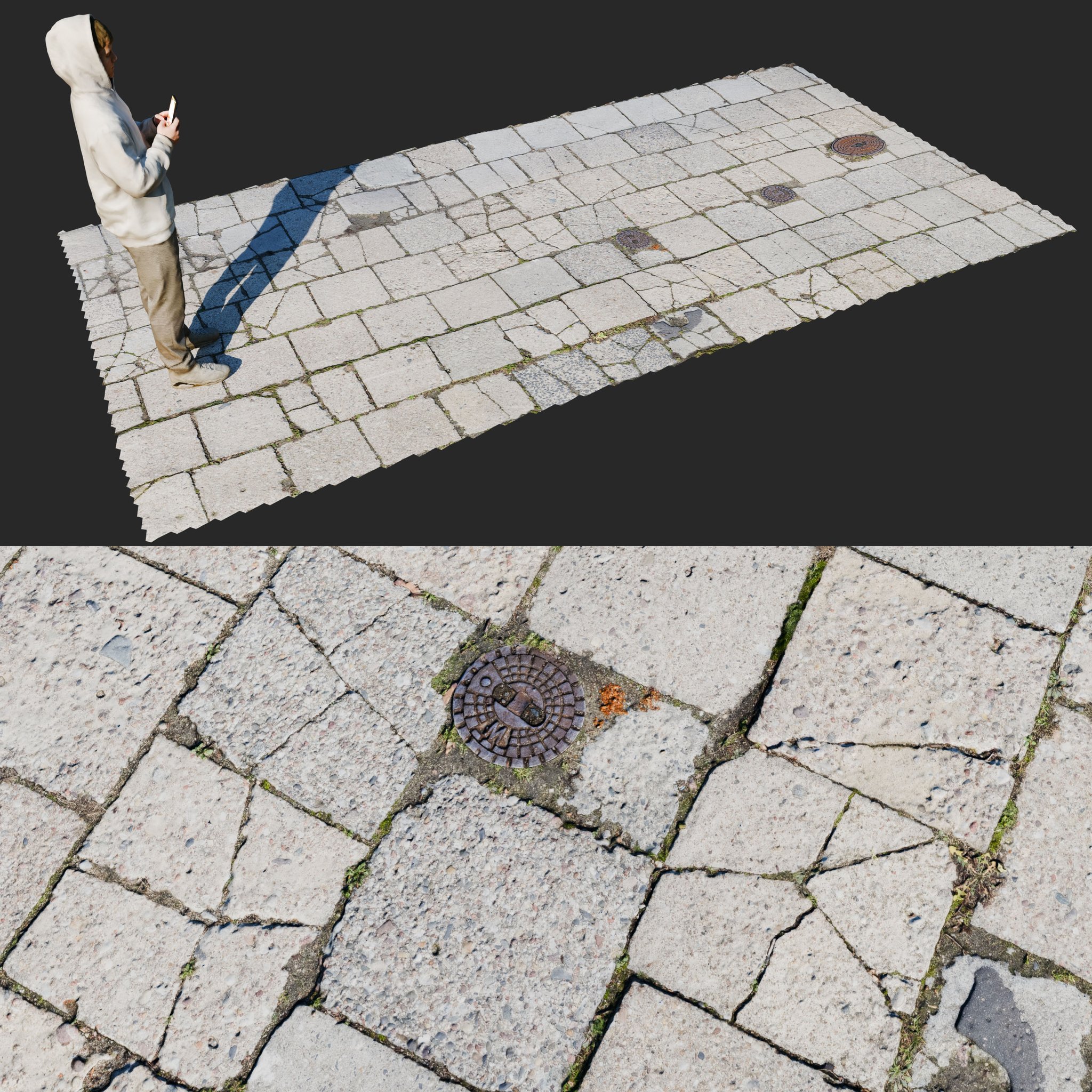 Cracked Square Pavement | FREE Urban Environment models | BlenderKit