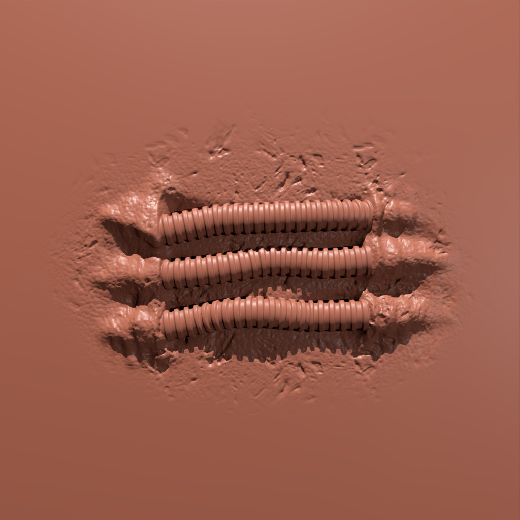 Flesh Embedded Wires | FREE industrial brushes | BlenderKit