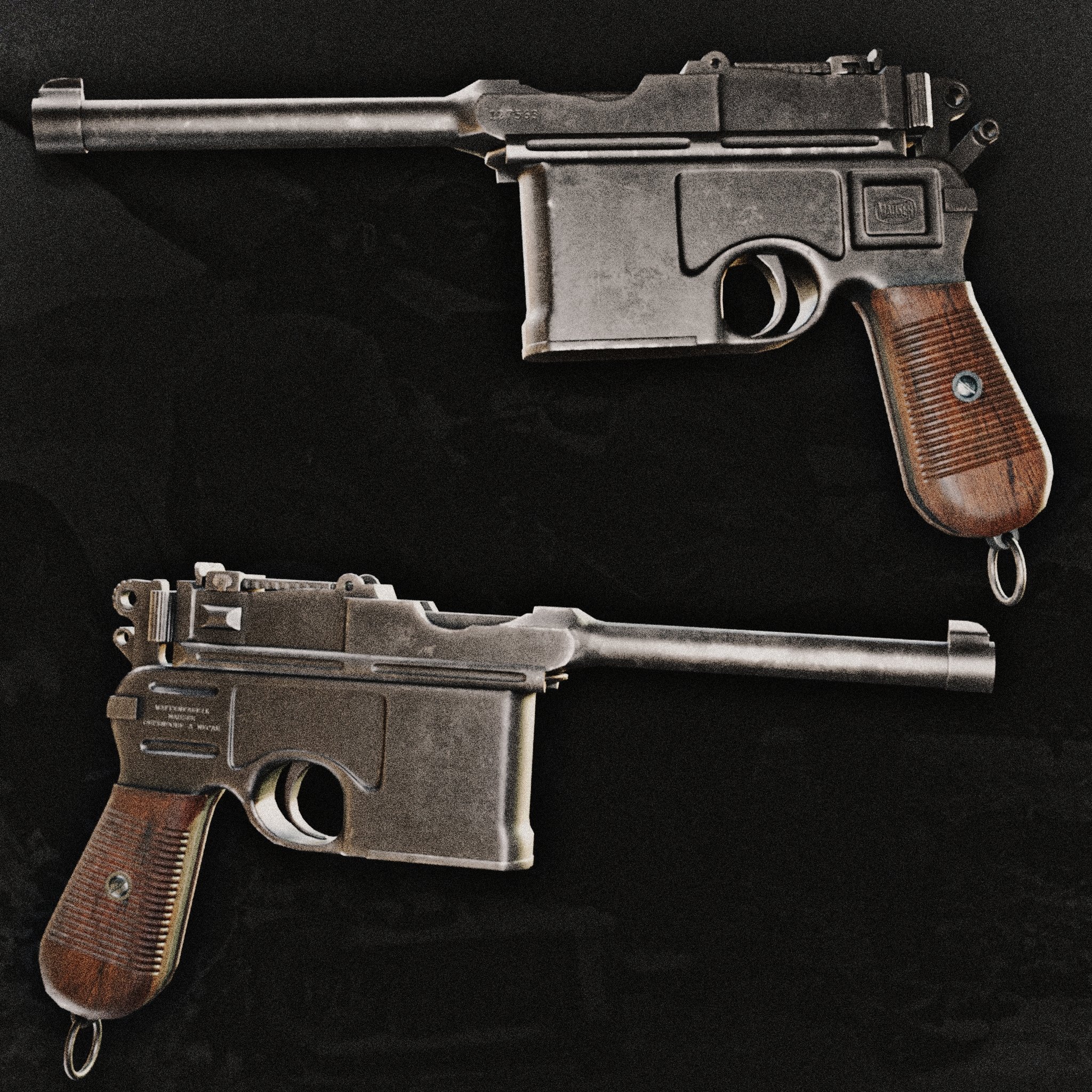 Mauser C96 "Broomhandle" Pistol | Weapons & Armors models | BlenderKit