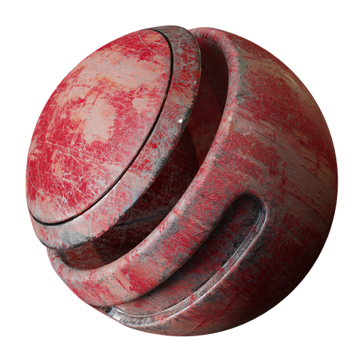 Distressed Red Construction Paint | FREE metal materials | BlenderKit
