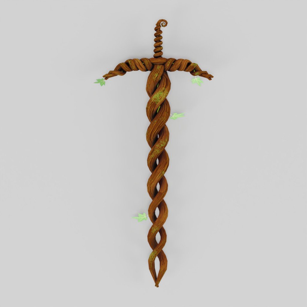 Rattan sword | Historical Weapons models | BlenderKit