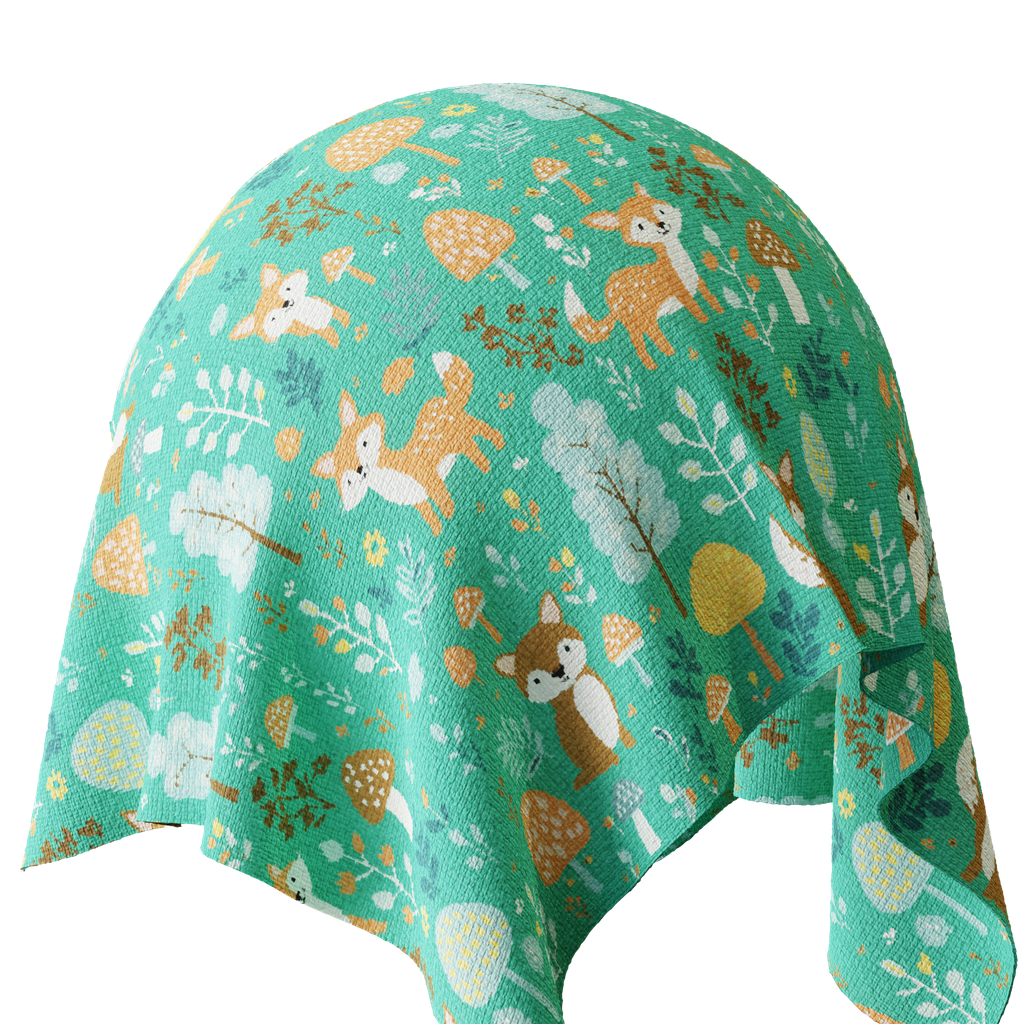 Fabric pattern (Green) for children | FREE fabric materials | BlenderKit
