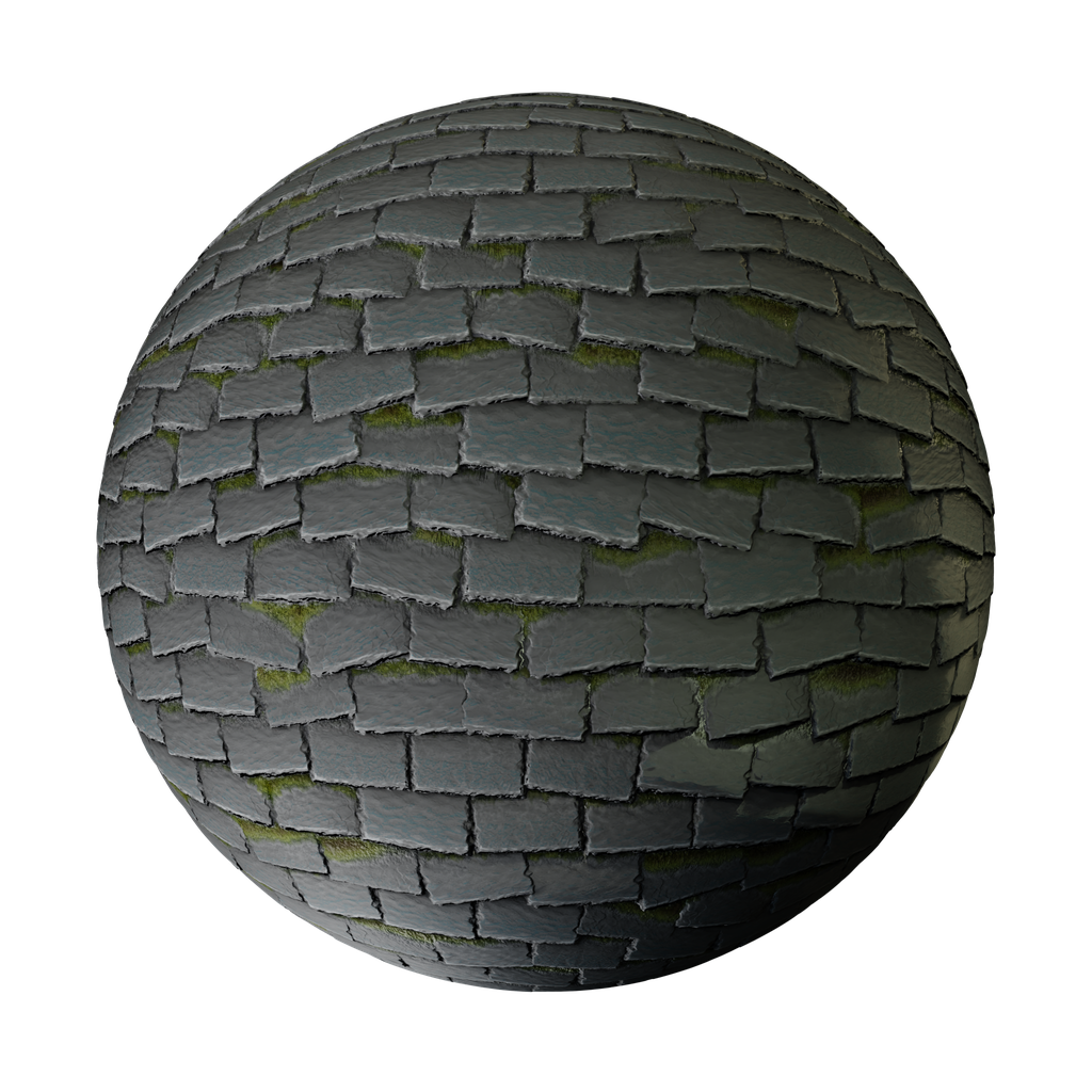Slate Roof - Stylized Old | FREE roofing materials | BlenderKit