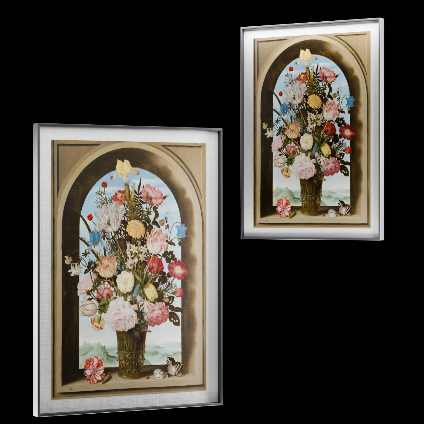 Floral In Window Niche Painting | FREE Decorative Pictures models ...