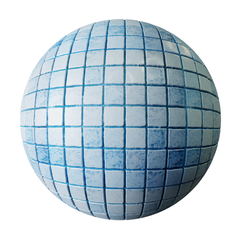 Blue swimming pool tiles | FREE tiles materials | BlenderKit