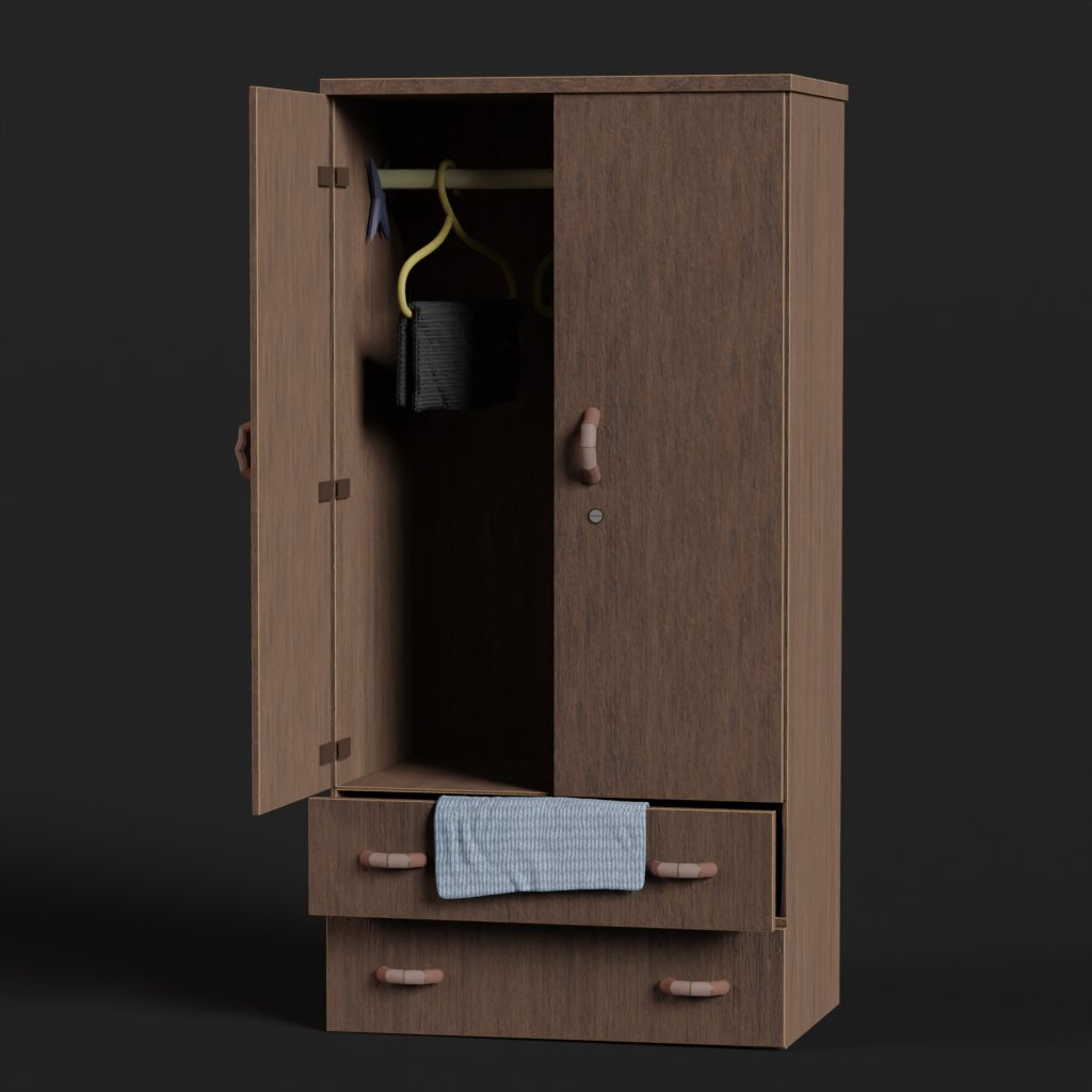 Rigged wardrobe | Wardrobes models | BlenderKit