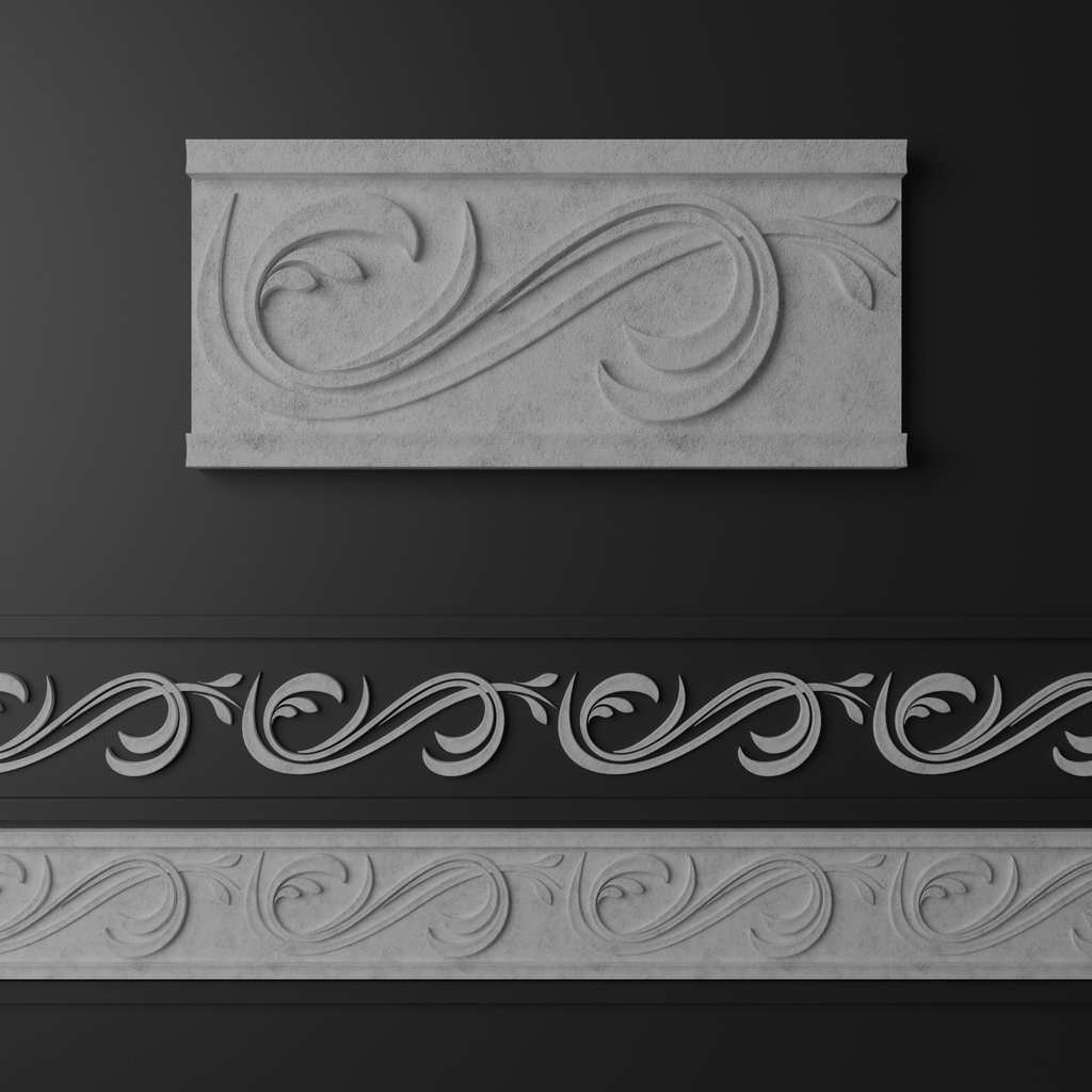 Plaster simple ornament | FREE Molding / Carving models | BlenderKit