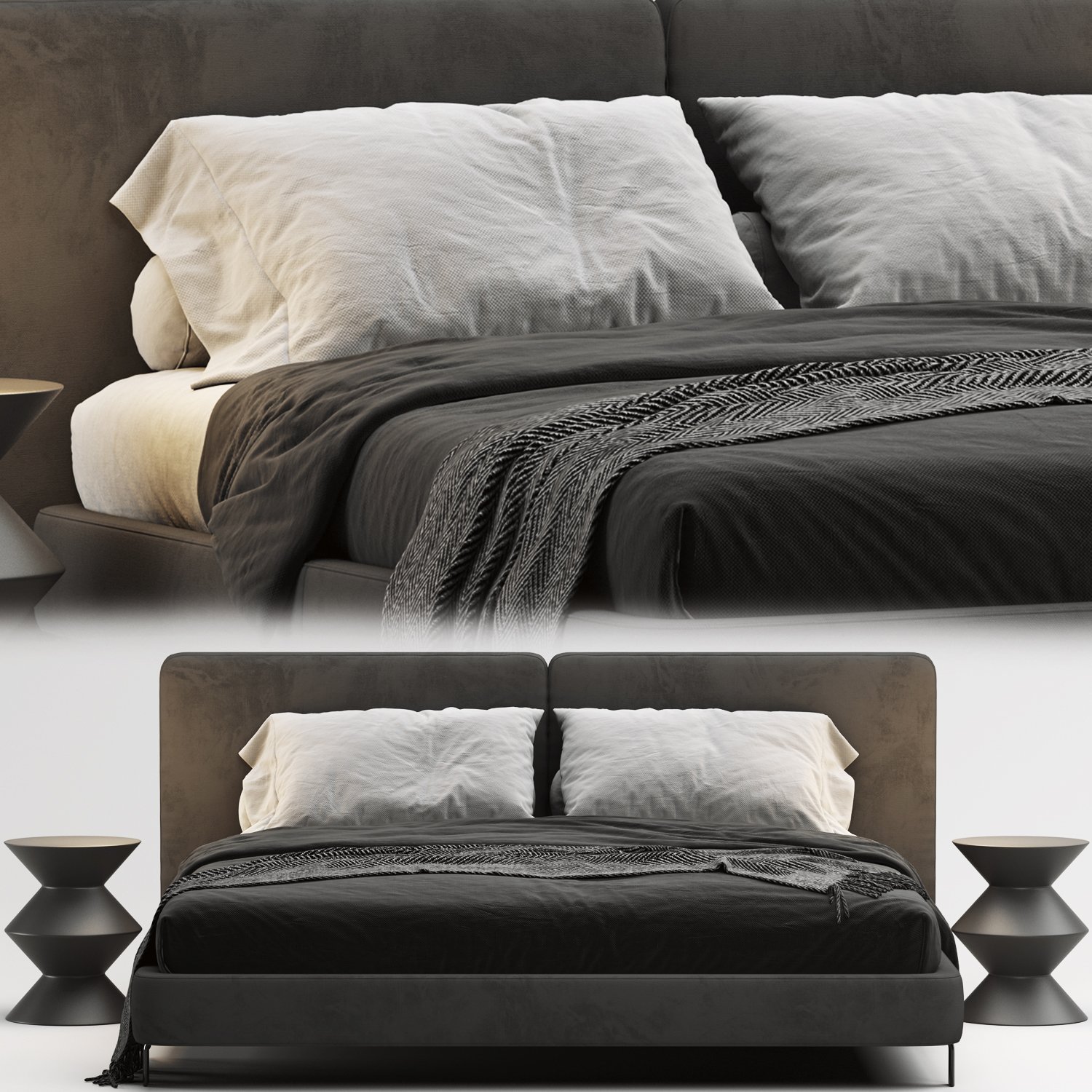 Dark Bed | Beds models | BlenderKit