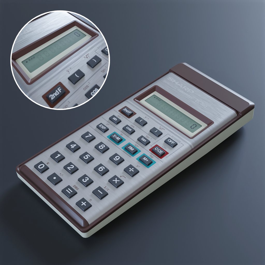 Vintage Sharp calculator | Miscellaneous models | BlenderKit