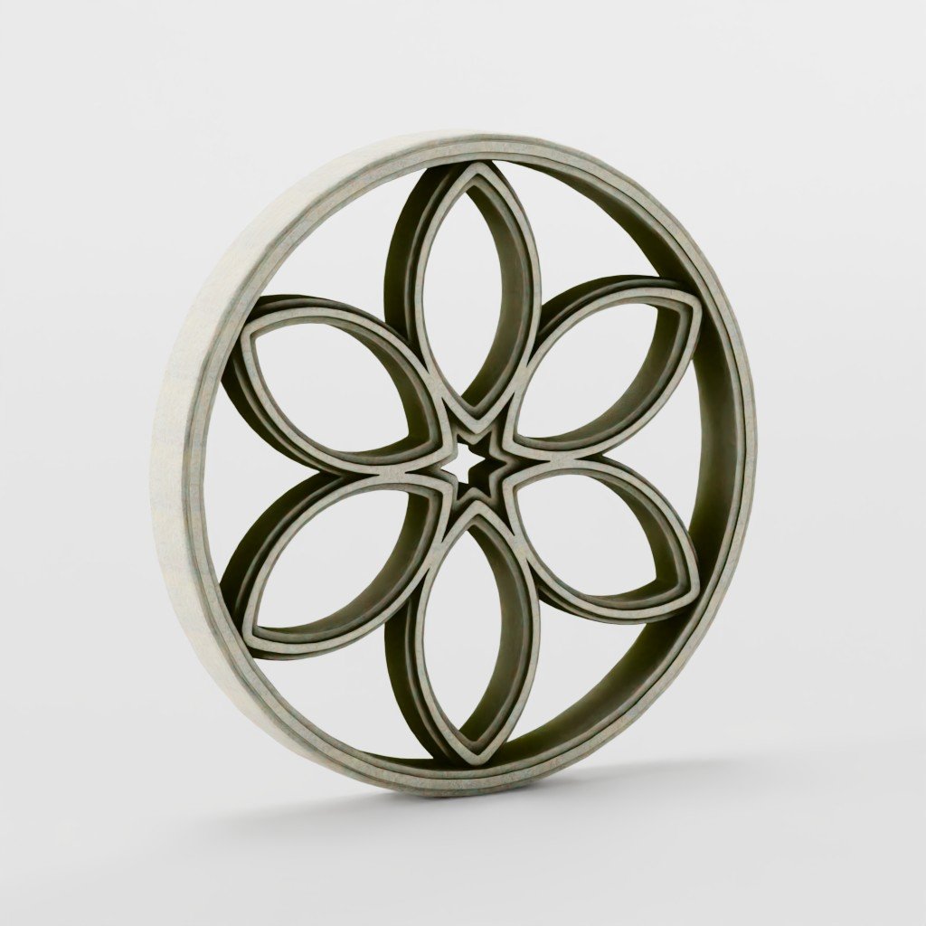 Stone Carving - Mandala Window | Molding / Carving models | BlenderKit