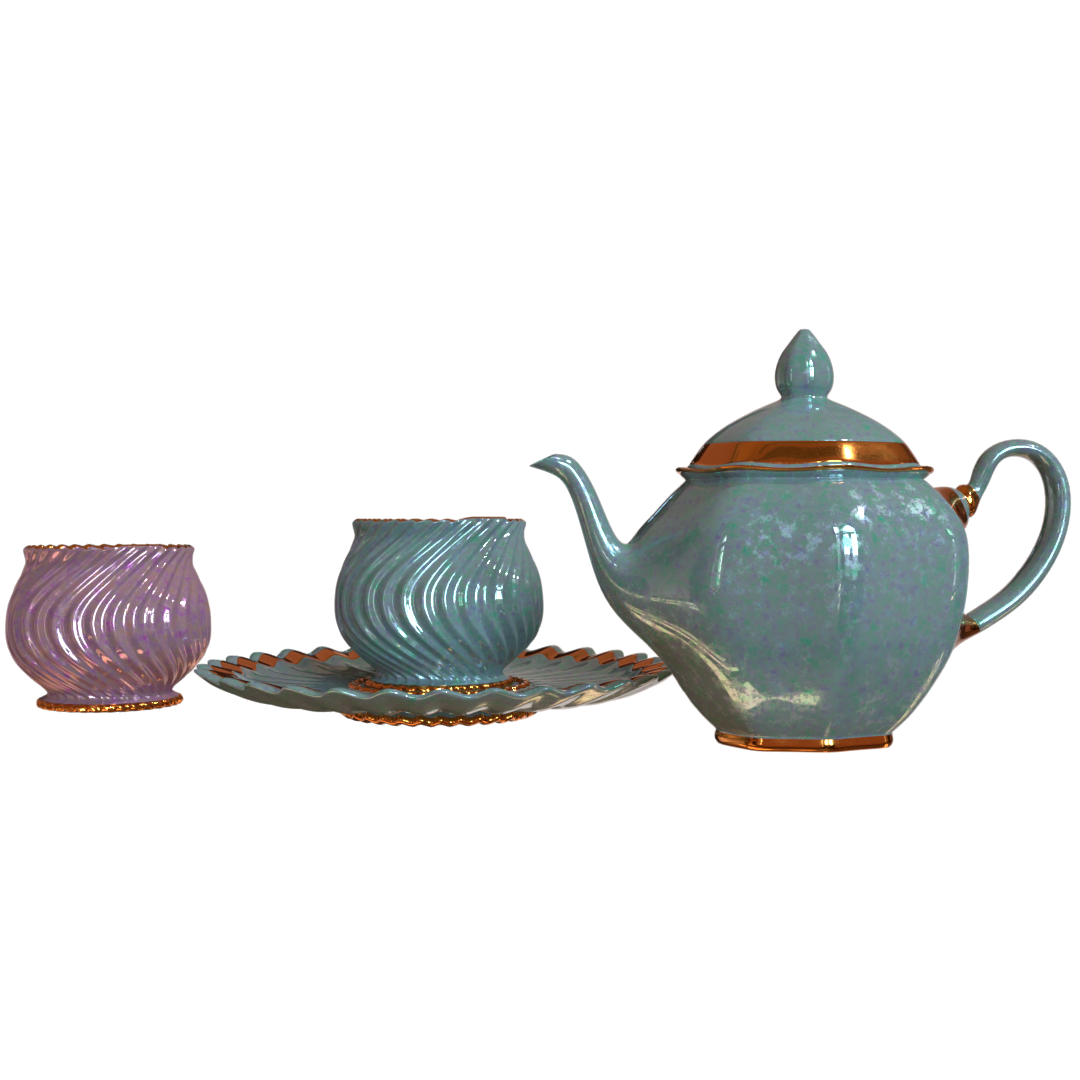 Kettle, Plate, Sugar Basins | FREE Kitchenware models | BlenderKit