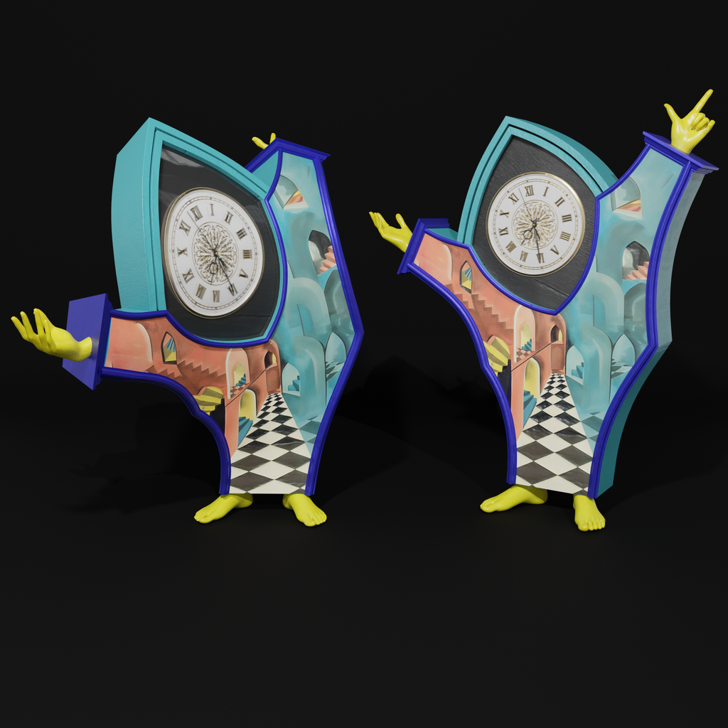 Clock - Mr. Clockstairs - animable | FREE Clocks models | BlenderKit